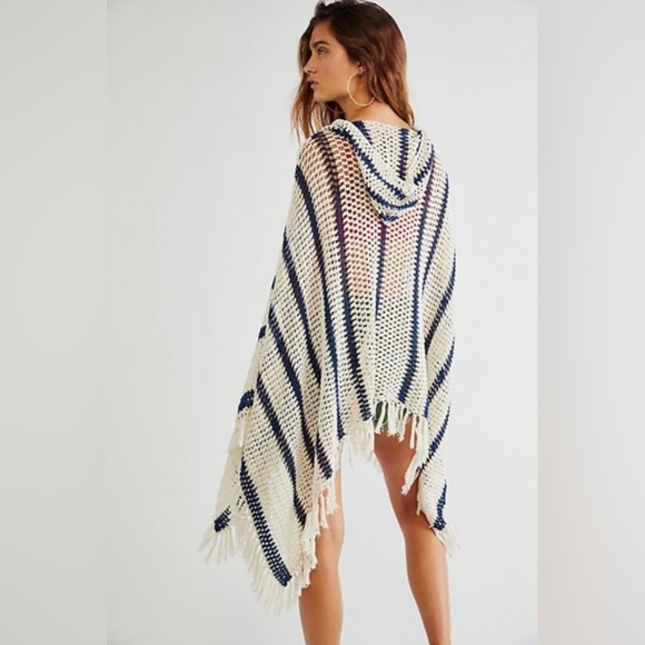 Free People | Sweaters | Anna Kosturova Cape Cod Crochet Stripe Poncho ...